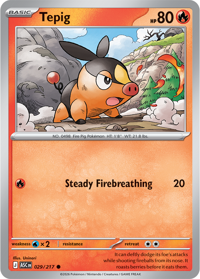 Mega Evolution - Ascended Heroes 029/217 Tepig Reverse Holo – Hodges ...
