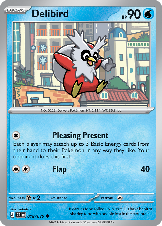 Mega Evolution - Chaos Rising 018/086 Delibird Reverse Holo – Hodges ...