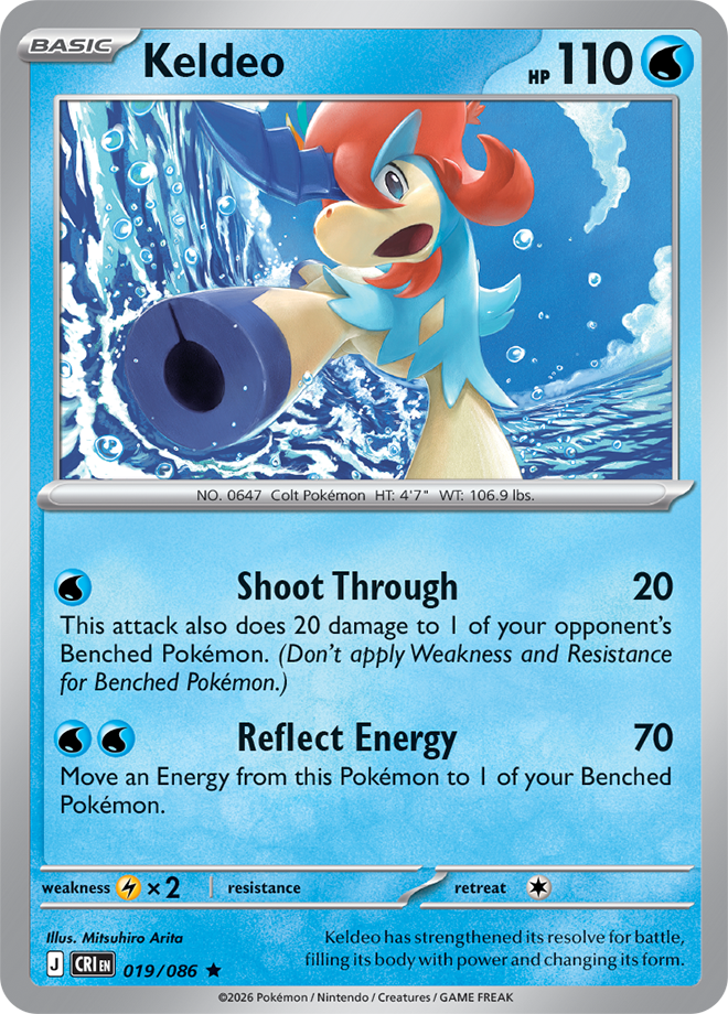 Mega Evolution - Chaos Rising 019/086 Keldeo Reverse Holo – Hodges ...