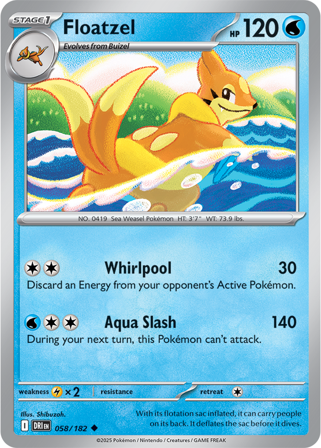 Scarlet & Violet Destined Rivals 058/182 Floatzel – Hodges Trading ...