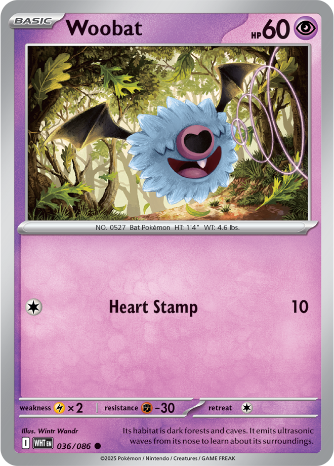 Scarlet & Violet White Flare 036/086 Woobat – Hodges Trading Cards Limited