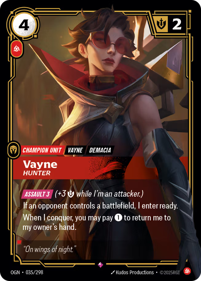 Riftbound: League of Legends TCG Origins 035/289 Vayne, Hunter – Hodges ...